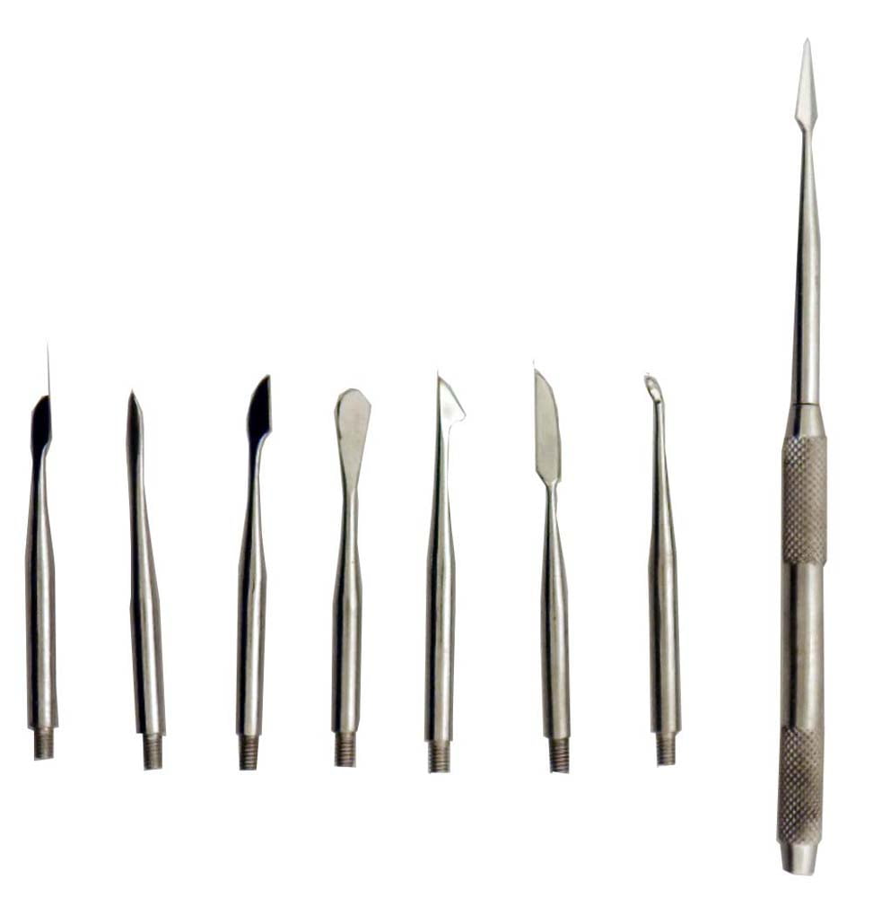 9 Piece Set Of Scalpels With Handle - Arrowhead, Spoon, Spatula, Sharp ...