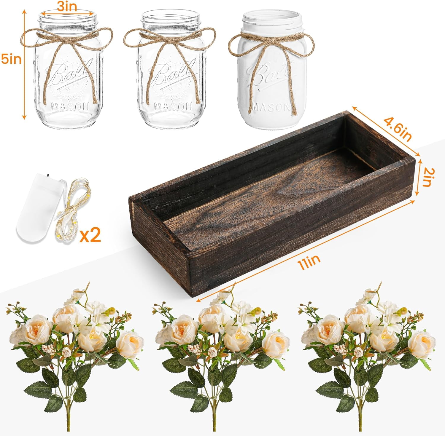 9-Piece Set Silk Cloth + Plastic + Glass Wooden Box With Artificial ...