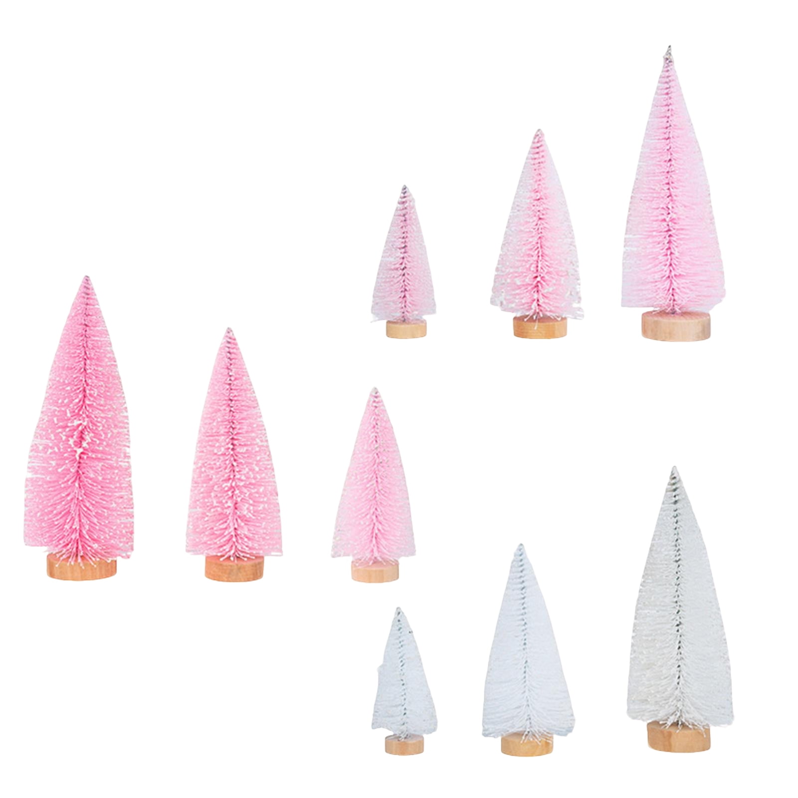 9-Piece Snow Simulation Christmas Tree Set - PE Mini Trees for Shopping ...