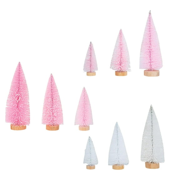 9-Piece Snow Simulation Christmas Tree Set - PE Mini Trees for Shopping ...