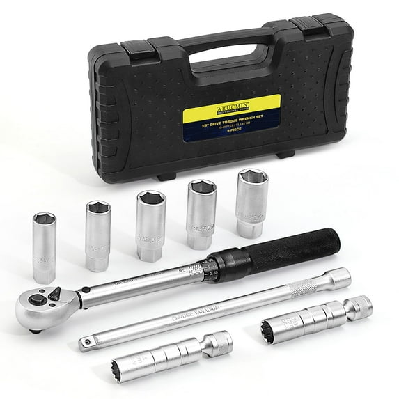 9-Piece Spark Plug Socket Set with 3/8 Inch Drive Click Torque Wrench ...