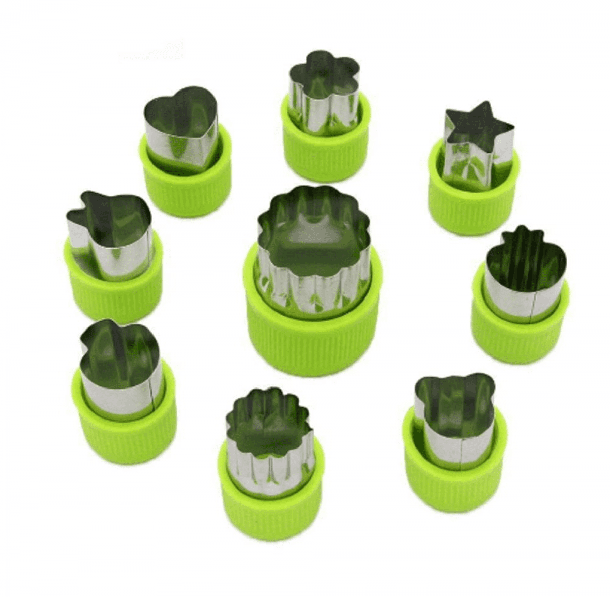 9-Piece Stainless Steel Fruit and Vegetable Cutter Set - Mini Cookie ...