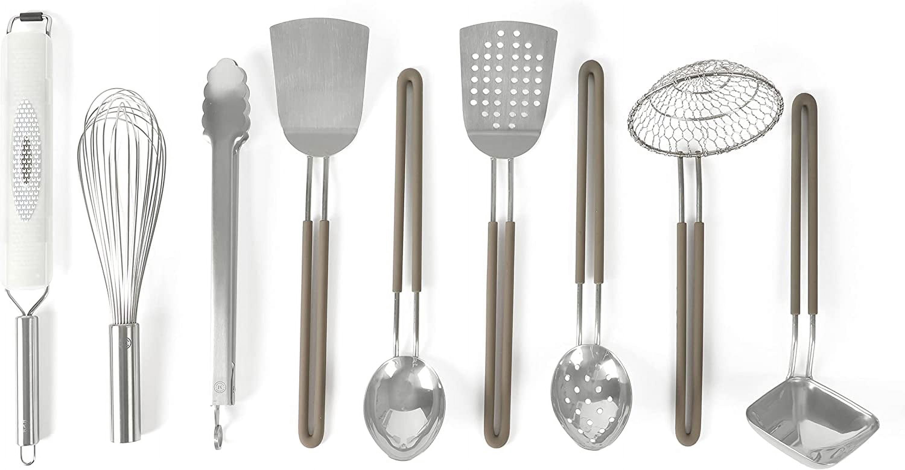 9-Piece Stainless Steel Prep & Serve Kitchen Gadget and Tool Set ...