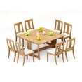9-Piece Teak Dining Set: 60" Butterfly Folding Table + 8 Osbo Armless ...