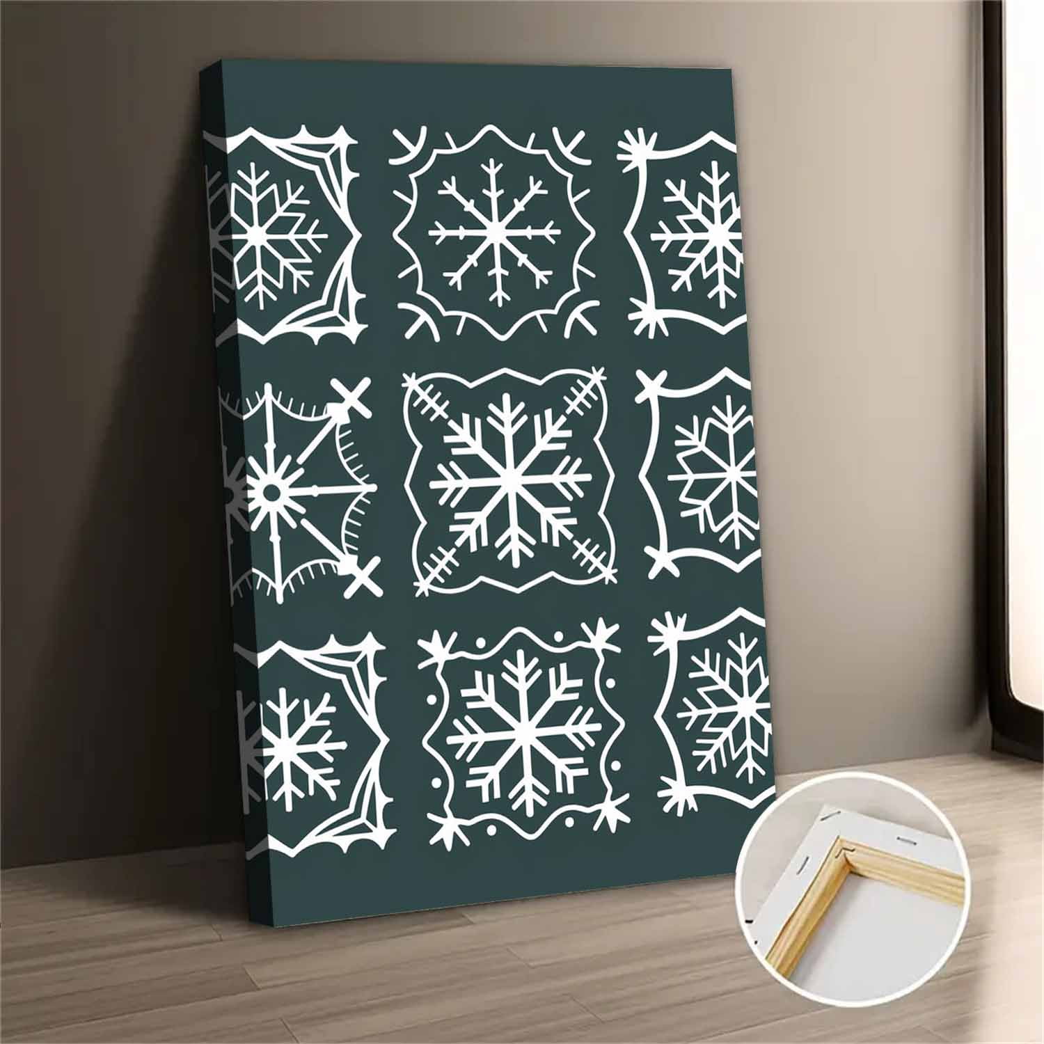 9 Piece Vintage Snowflake Canvas Wall Art Prints For Bedroom Living ...