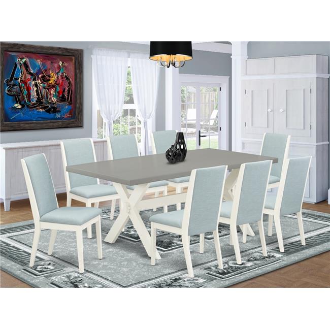 9 Piece X-Style Beautiful Dining Table Set - Linen White - Walmart.com