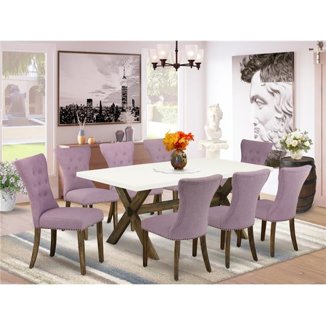 9 Piece X-Style Dinette Set - Distressed Jacobean - Walmart.com