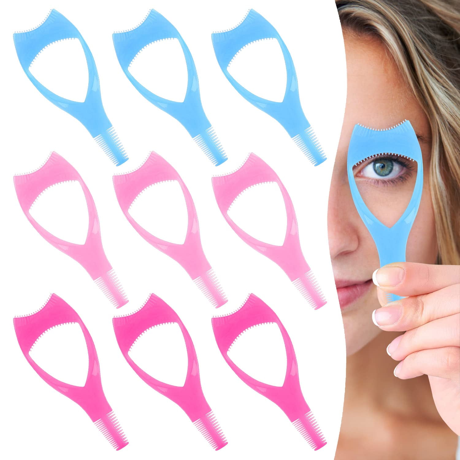 9 Pieces 3 in 1 Eyelashes Tools, Mascara Shield Applicator Guard Eyelash Guide Mascara Tools ...