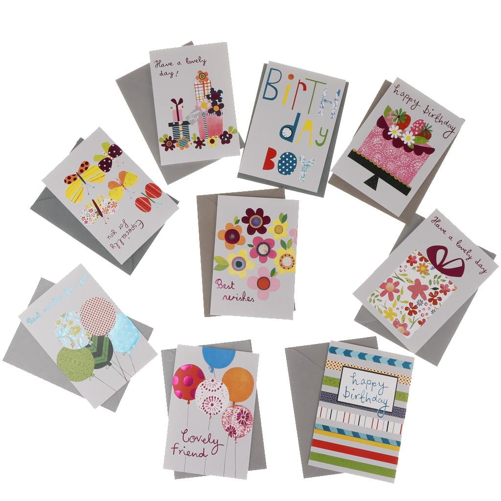 9 Pieces Birthday Card Happy Birthday Cards Box Set Kids Birthday ...