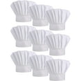 9 Pieces Chef Hats Adjustable Cooking Hat Elastic Kitchen Baker Caps ...