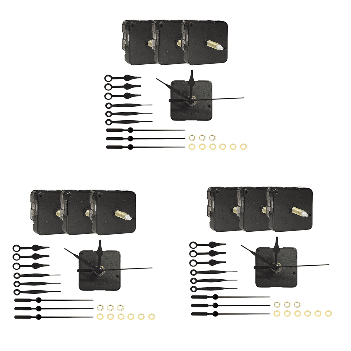 9 Pieces Clock Movements DIY Wall Clock Battery Operated Mechanism ...