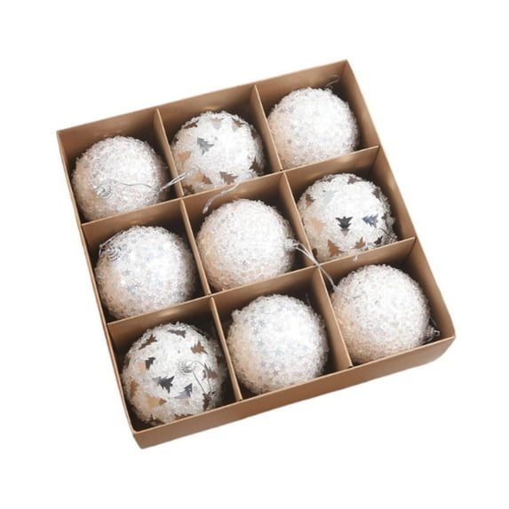 9 Pieces Decorative Hanging Baubles Christmas Tree Ornaments Gifts 8cm ...