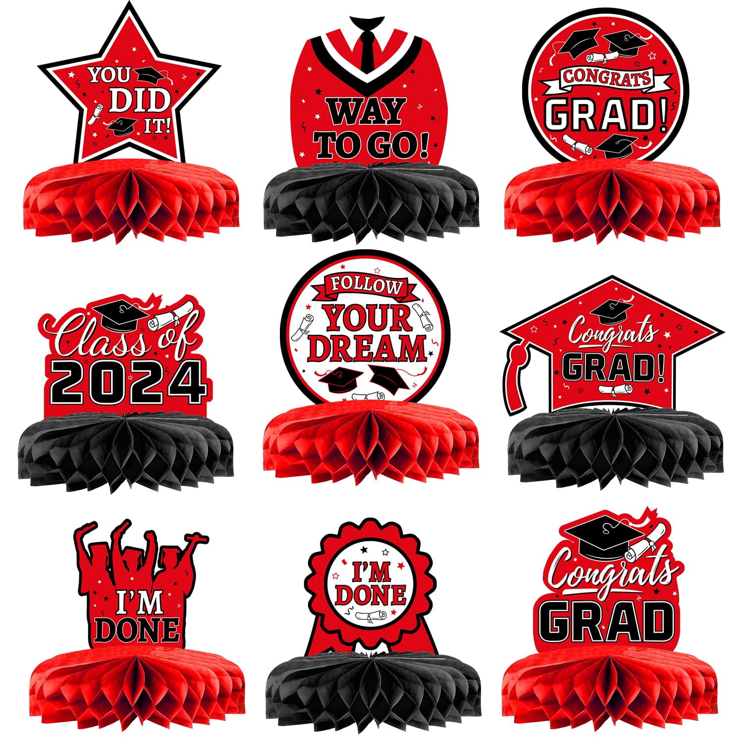 9 Pieces Graduation Party Decorations Class of 2024 Graduation ...