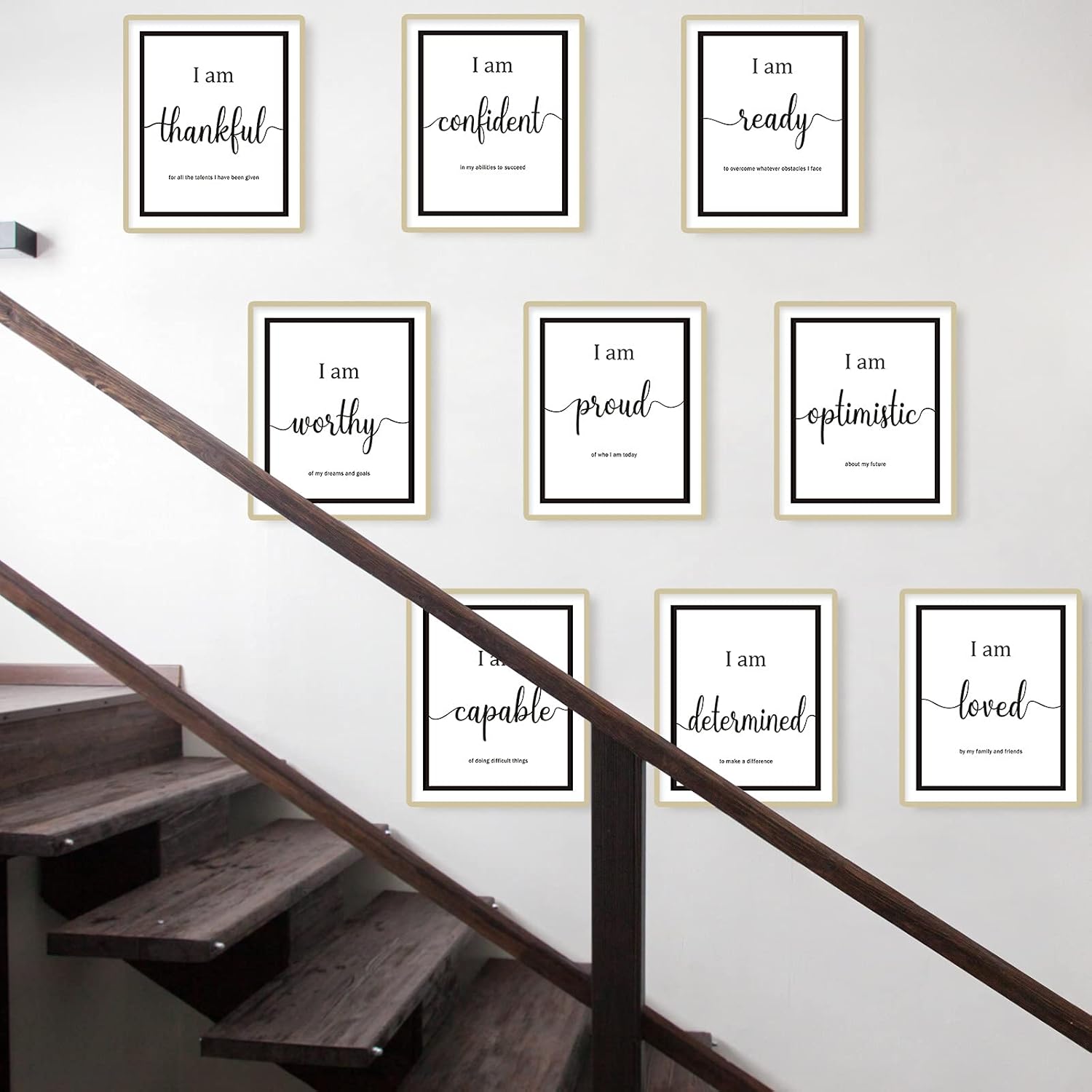 9 Pieces Inspirational Motivational Wall Art Office Bedroom Wall Art ...