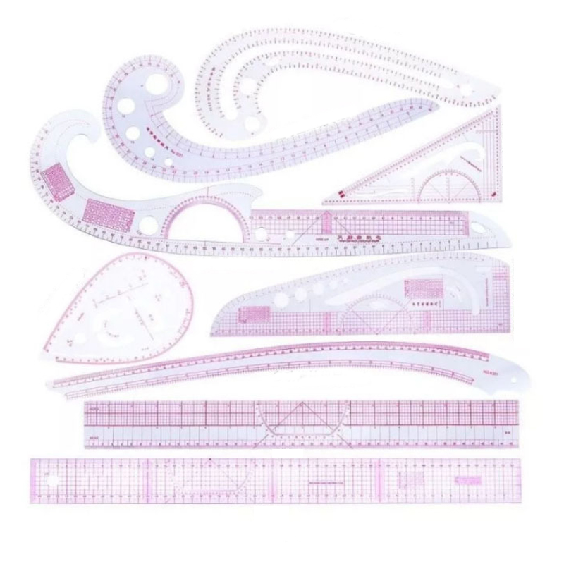 9 Pieces Metric Clothes Curve Sewing Set Ruler Drawing Stencil Making ...