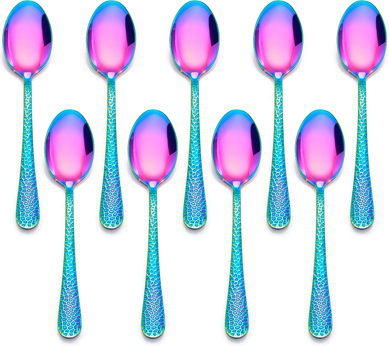 9 Pieces Rainbow Children Stainless Steel Spoon, Cute Toddler Spoons ...