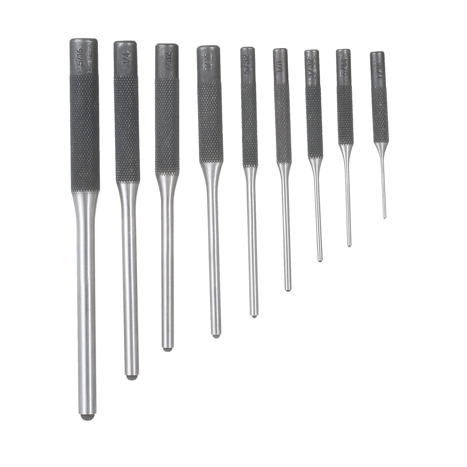 9 Pieces Roll Pin Punch Set Steel Punches Hand Pin Removing Tool with ...
