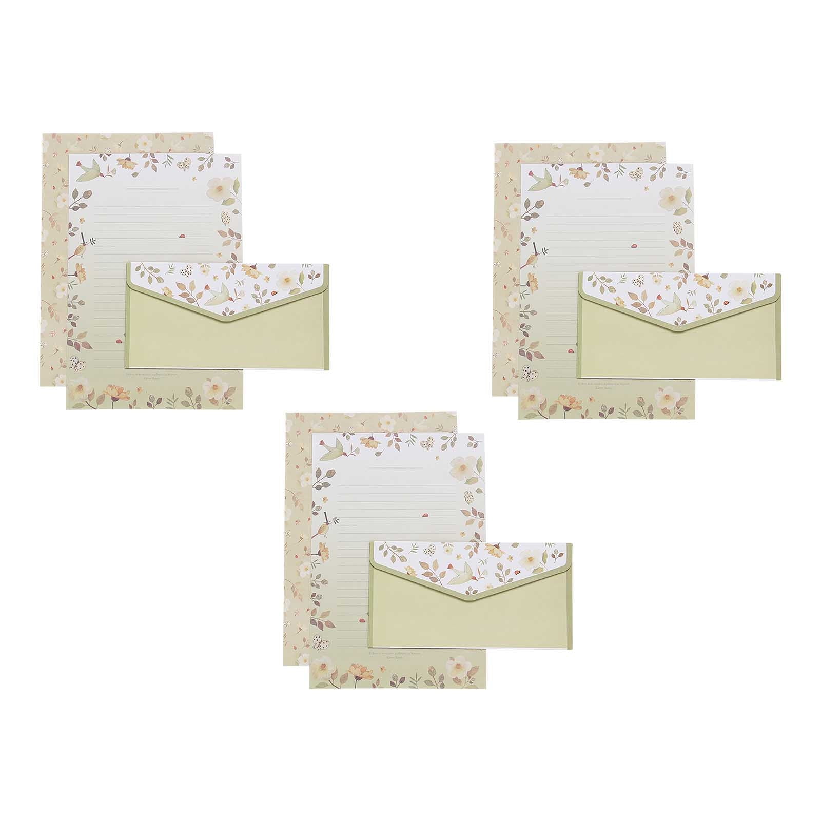 9 Pieces Stationery Set with Envelopes (6 Vintage-Style Paper Sheets ...