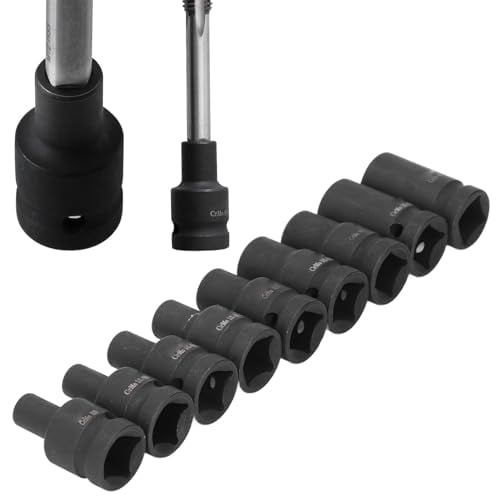 9 Pieces Tap Socket Set, Cr Molybdenum Steel 1/2 Inch Drive Socket Set ...