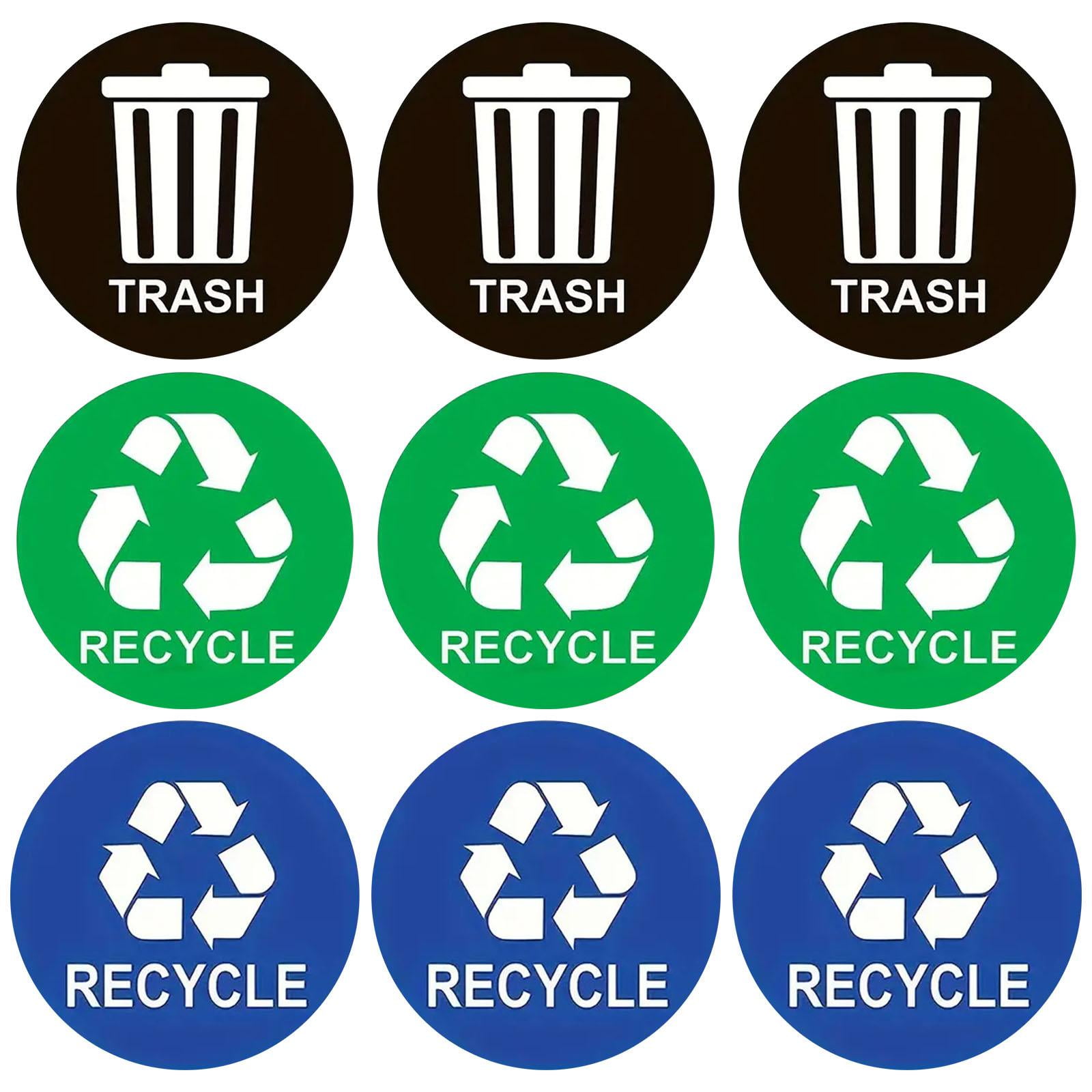9 Pieces Trash Decals Waste Management Signs Trash Symbols Unique ...