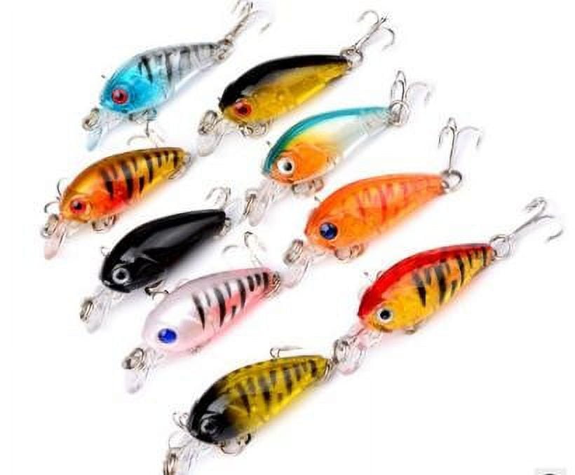9 Pieces/bag Plastic Fishing Lures Hook Bass Small Fat Crankbait Tackle 4.5cm/4g, nine different ...