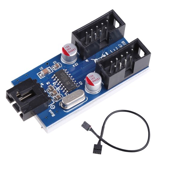 9 Pin 2 in 1 Internal USB Splitter Cable, 9 pin USB Header Male 1 to 2 ...