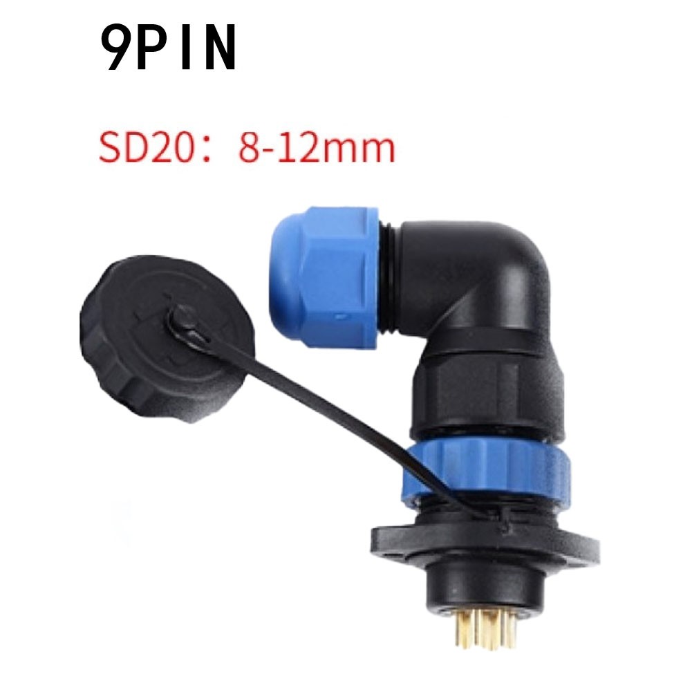 9-Pin IP68 Waterproof Docking Connector Aviation Plug Flange Elbow ...