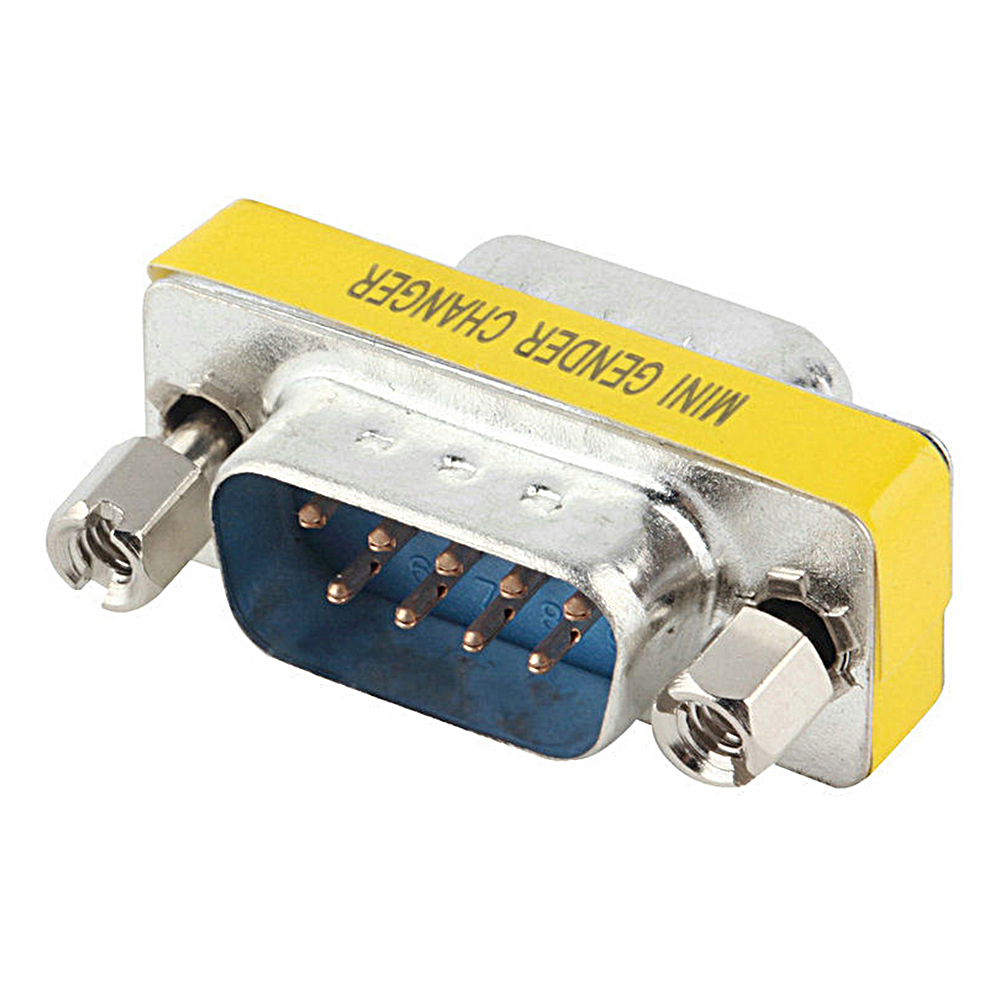 9 Pin RS-232 DB9 Male to Male Serial Cable Gender Changer Coupler ...