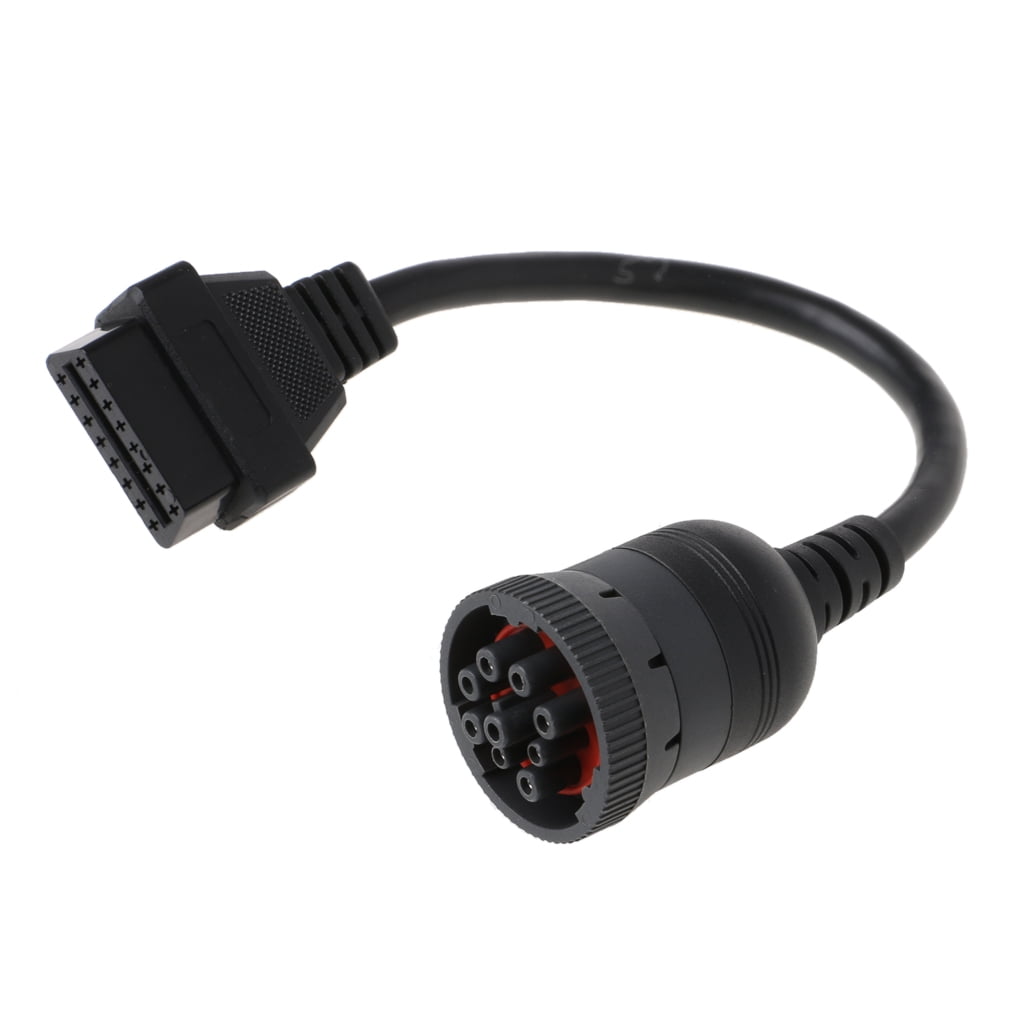 9 Pin to 16 Pin J1939 OBD2 Y Splitter Diagnostic Scanner Cable Adapter ...