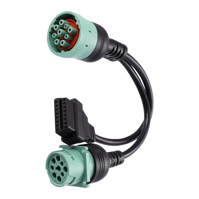 9 Pin to OBD2 Interface Truck Cable Diagnostic Scanner Cable Adapter ...