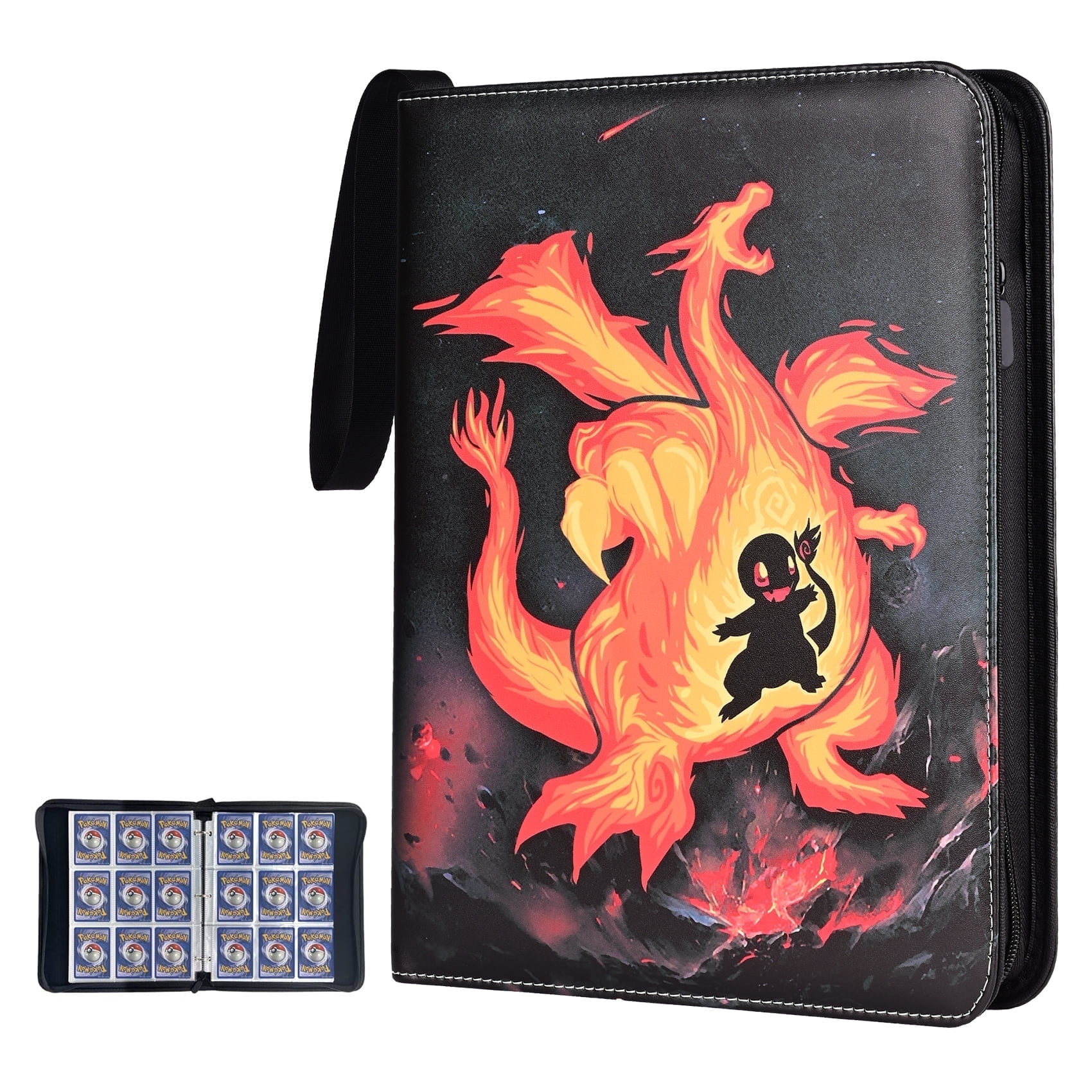 IOCOCEE 9 Pocket Card Binder, 720 Double-Sided Waterproof PU Zipper ...
