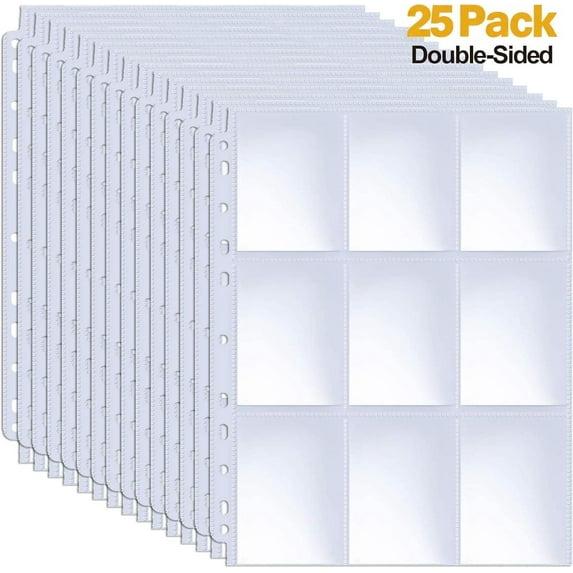 9 Pocket Page Protector, Pockets Trading Card Binder Double-sided ...