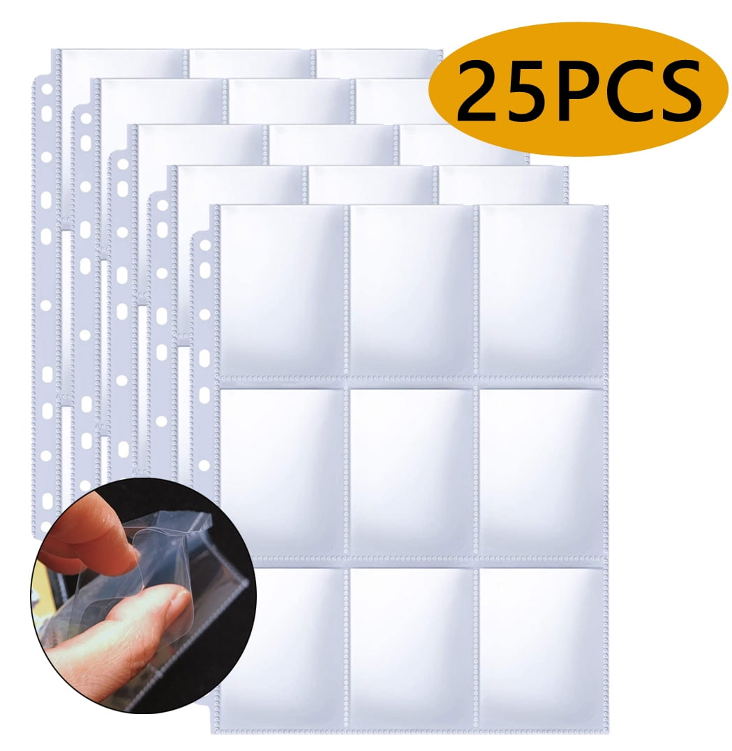 9 Pocket Page Protector, 25Pcs Double-Sided Card Binder for Trading ...
