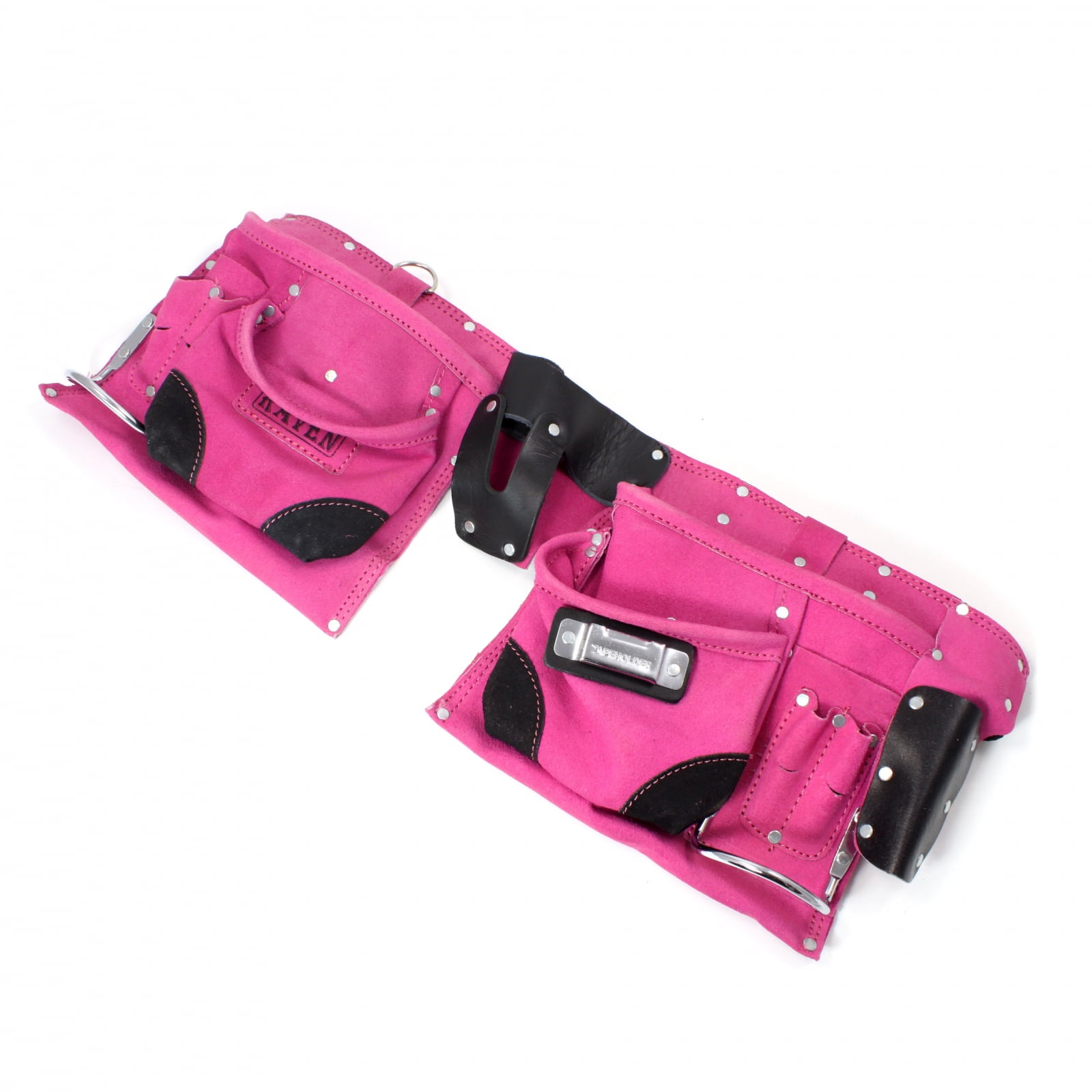9 Pocket Tool Belt Heavy Duty Suede Leather For Hammer Nails, Pink ...