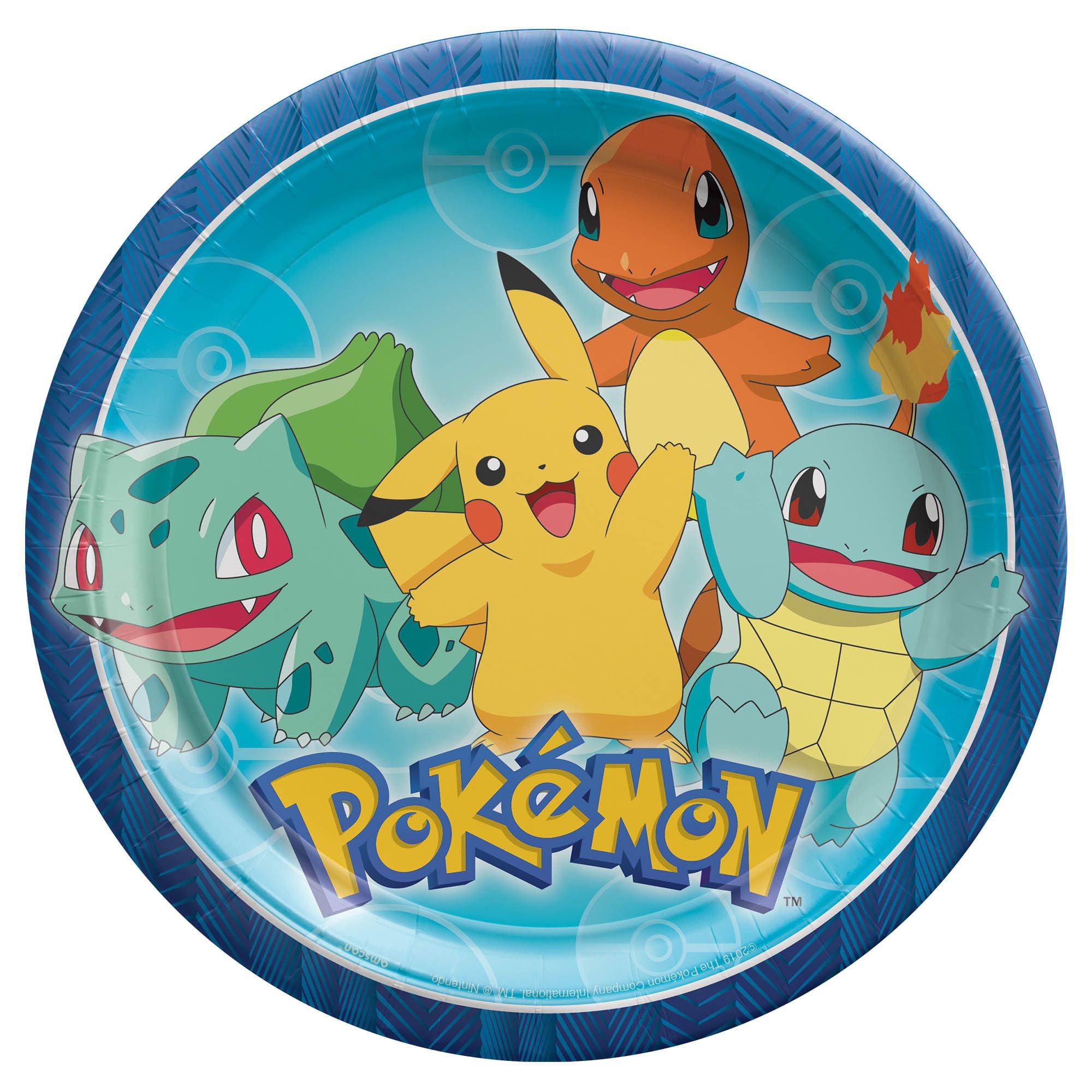 9" Pokemon Round Plates 8/pk, Pack of 6 - Walmart.com