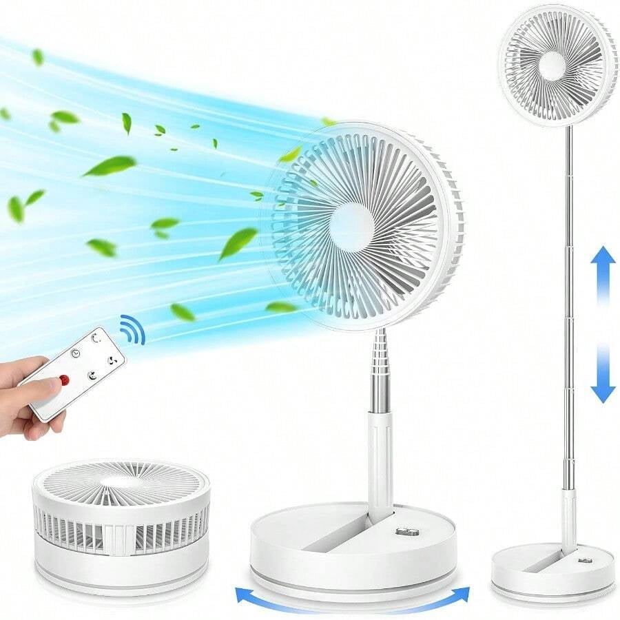 9 Portable Oscillating Standing Fan 7200mAh Rechargeable Battery ...