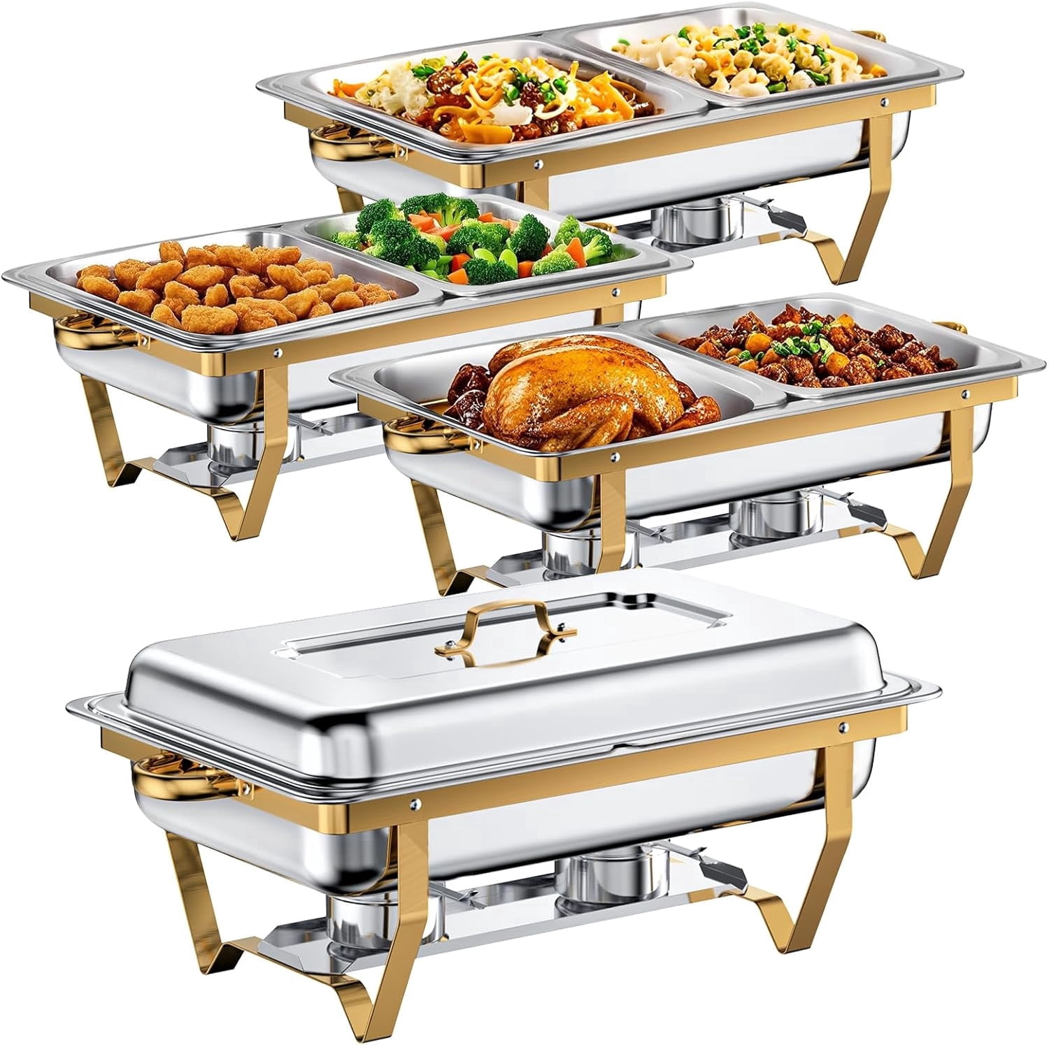 RJFKSN 9 QT Chafing Dish Buffet Set,High Grade Food Warmer,4 PACK ...