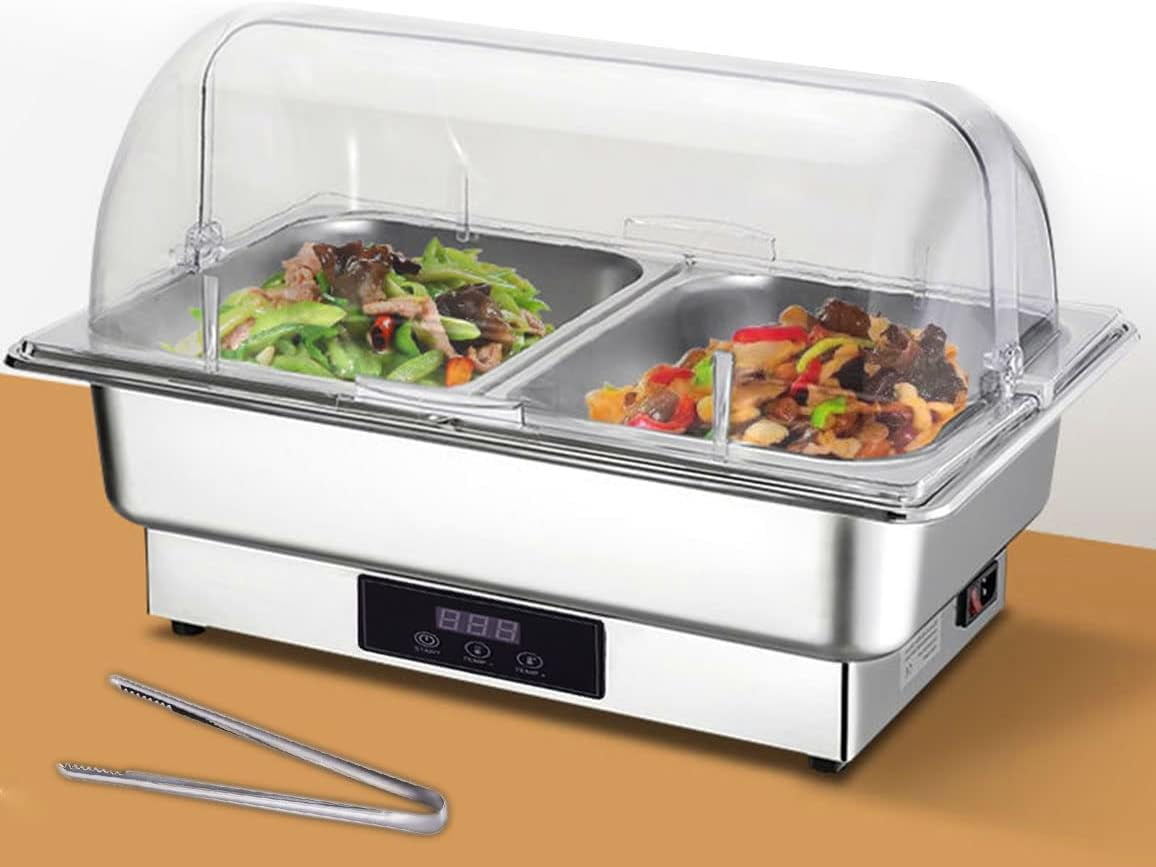 9 QT Electric Chafing Dish for Buffet Roll Top Half Size Auto ShutOff ...