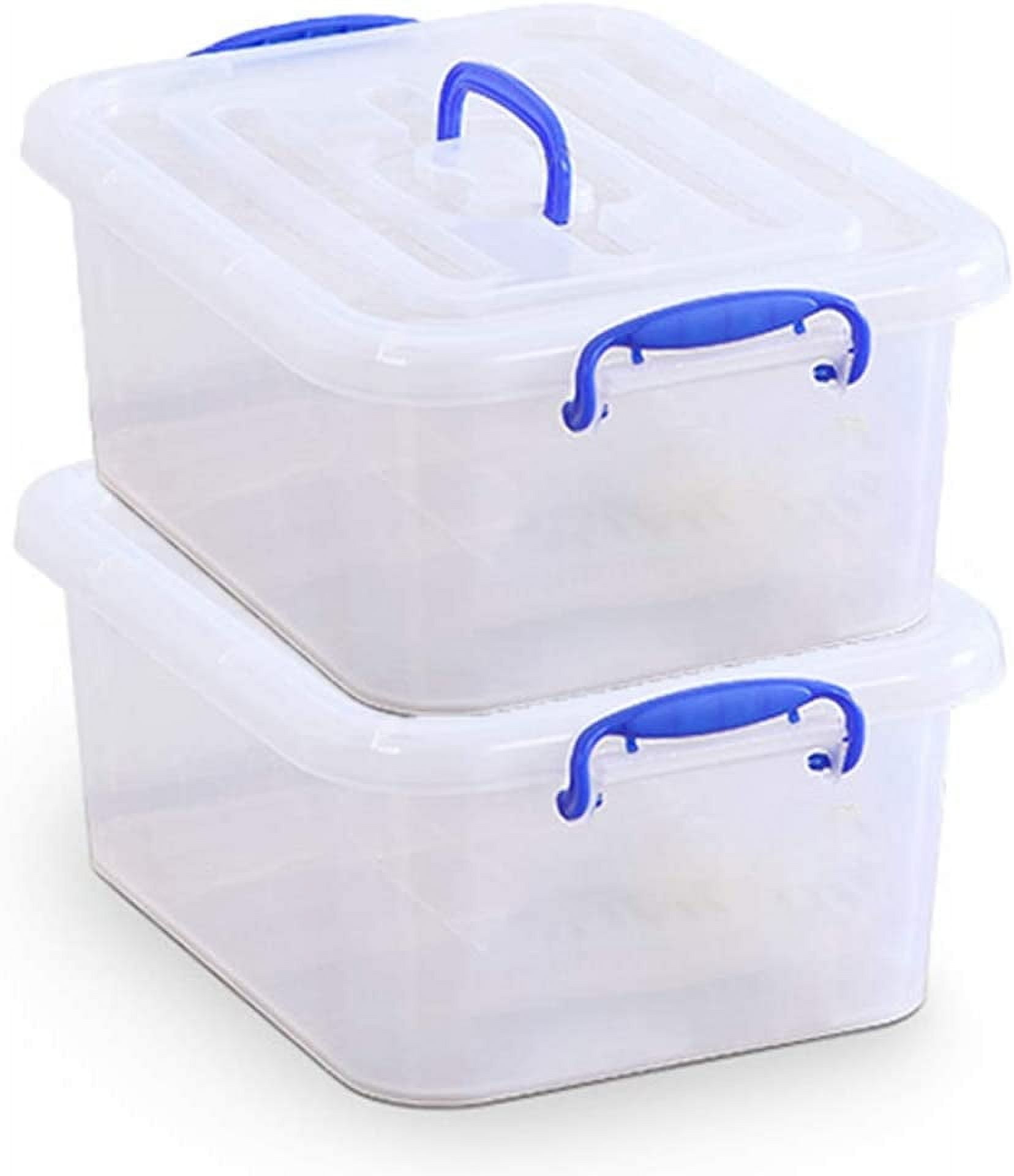 9 Quart Clear Storage Latch Bins with Lids/Handle, Plastic Clear ...