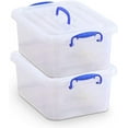 9 Quart Clear Storage Latch Bins with Lids/Handle, Plastic Clear ...