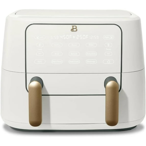 9-Quart Dual Zone Air Fryer Exclusive with Divider & Crisper Trays ...