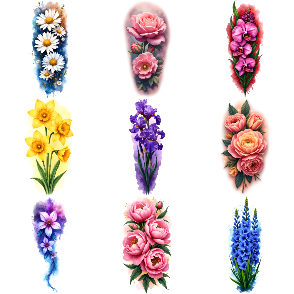 9 Realistic Temporary Tattoos Waterproof Long Lasting Body Stickers ...