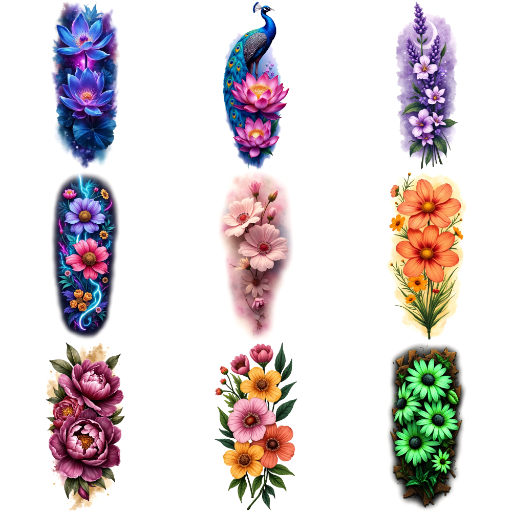 9 Realistic Temporary Tattoos Waterproof Long Lasting Body Stickers ...