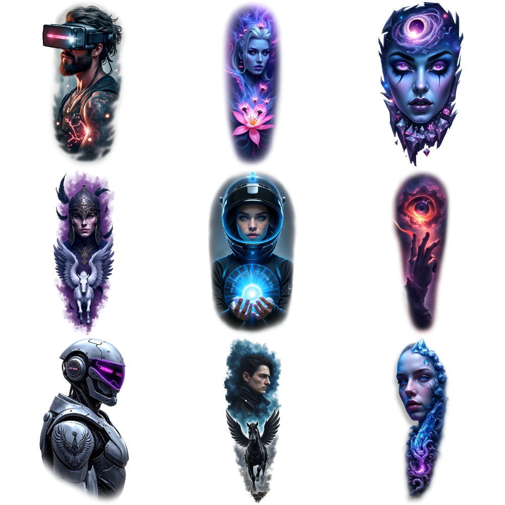 9 Realistic Temporary Tattoos Waterproof Long Lasting Body Stickers ...