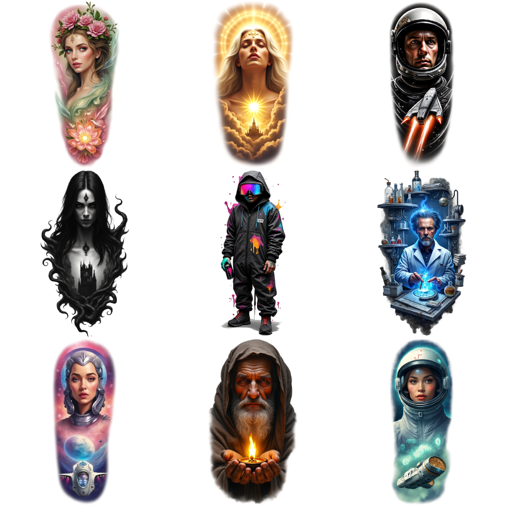 9 Realistic Temporary Tattoos Waterproof Long Lasting Body Stickers ...