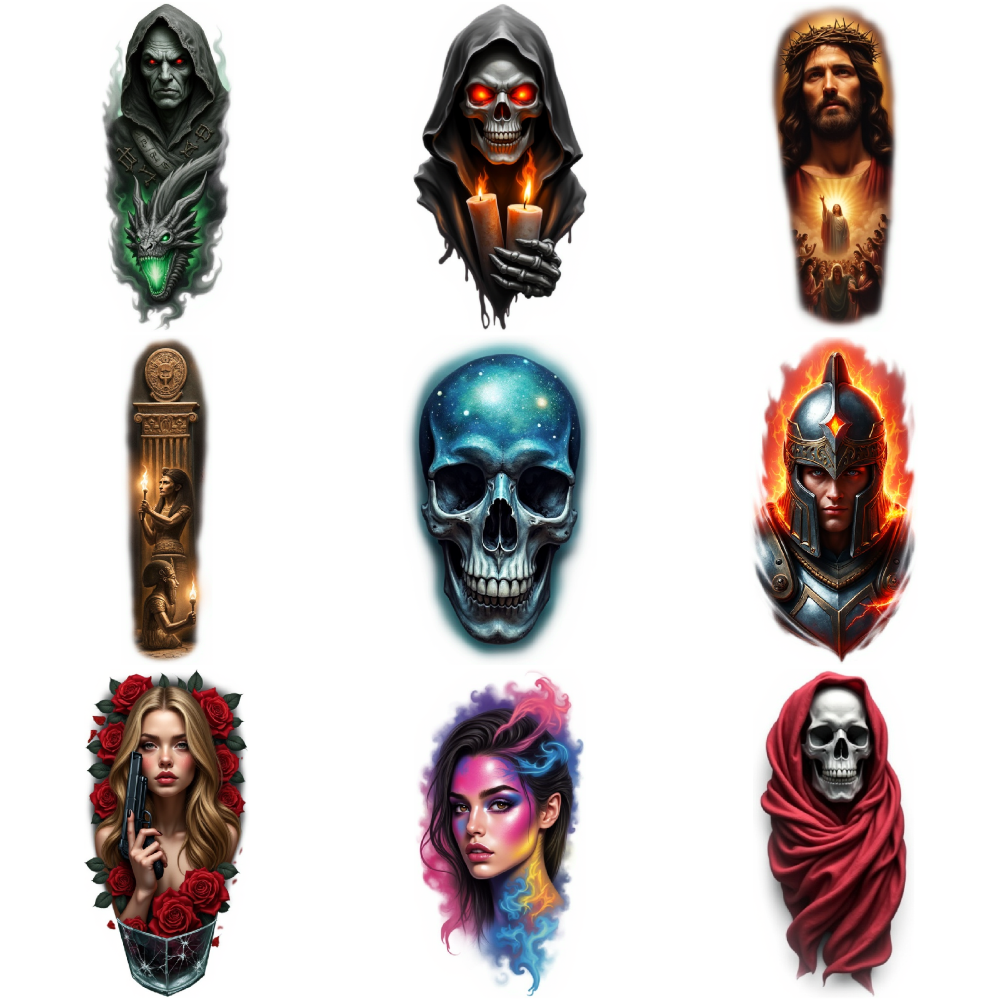 9 Realistic Temporary Tattoos Waterproof Long Lasting Body Stickers ...