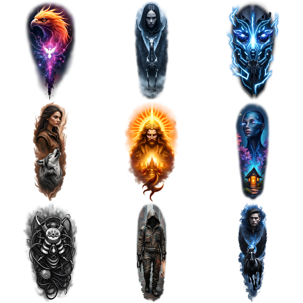 9 Realistic Temporary Tattoos Waterproof Long Lasting Body Stickers ...