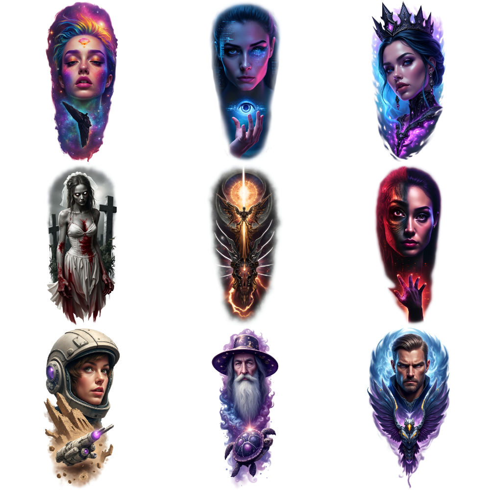 9 Realistic Temporary Tattoos Waterproof Long Lasting Body Stickers ...