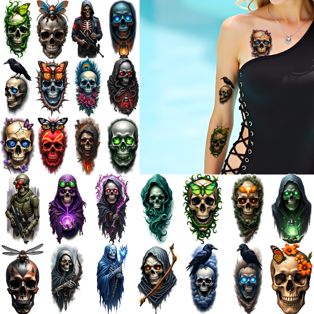 9 Realistic Temporary Tattoos Waterproof Long Lasting Body Stickers ...