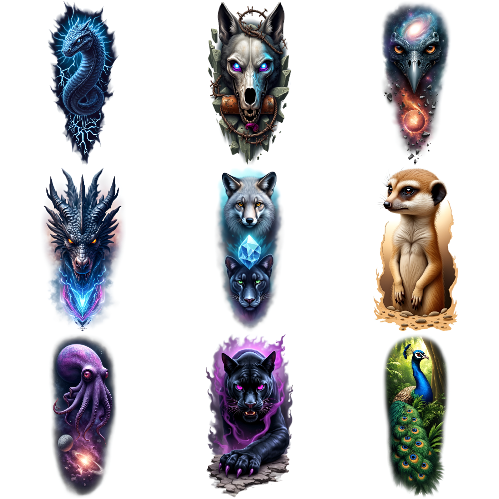 9 Realistic Temporary Tattoos Waterproof Long Lasting Body Stickers ...